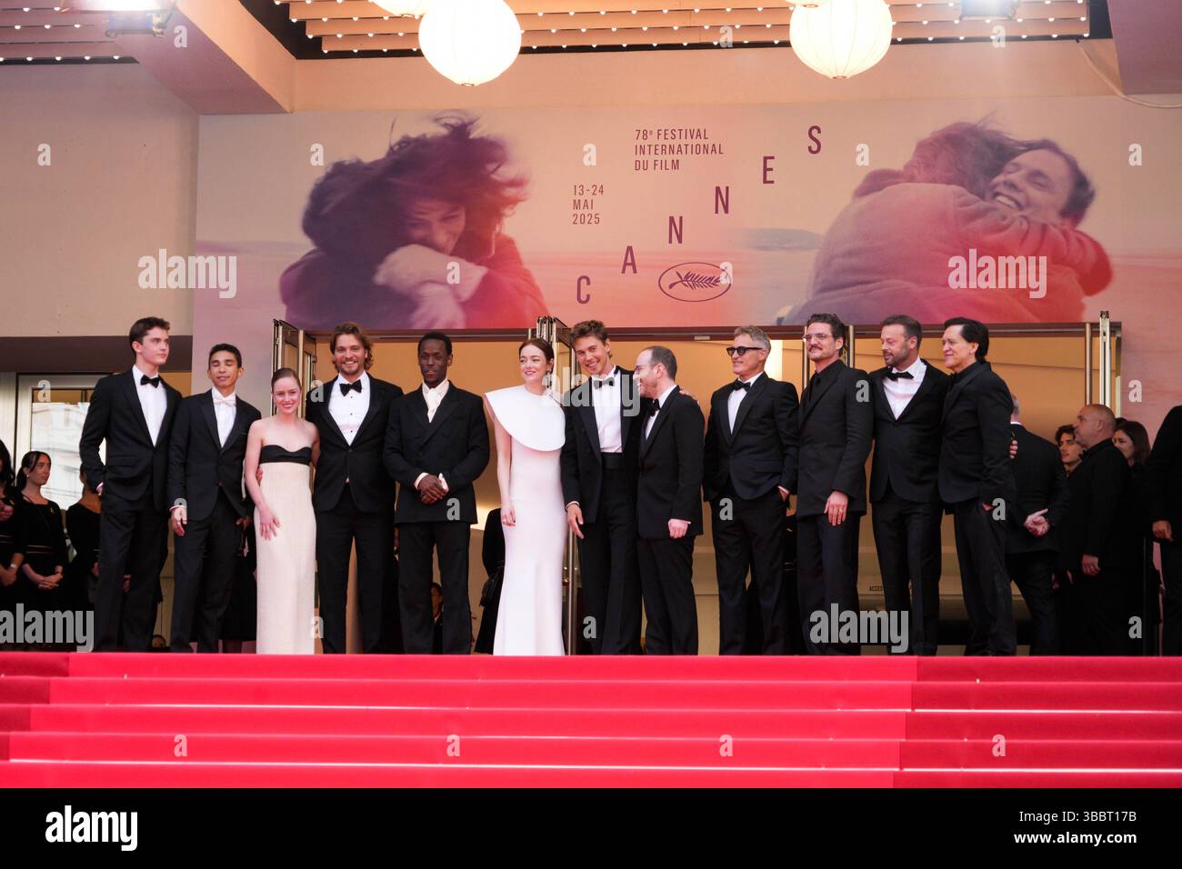 Cannes, France. 16th May, 2025. Cameron Mann, Matt Gomez Hidaka, Amelie Hoeferle, Micheal Ward ...