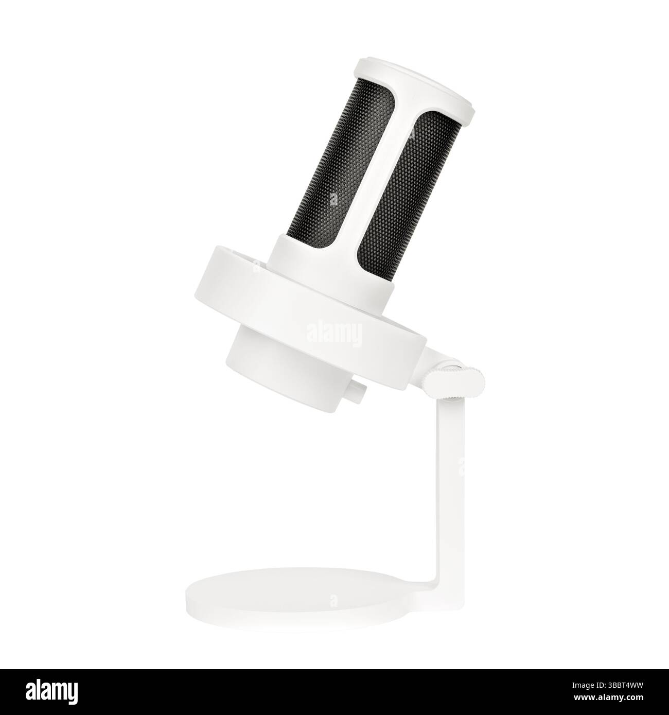white microphone isolated on white background Stock Photo - Alamy