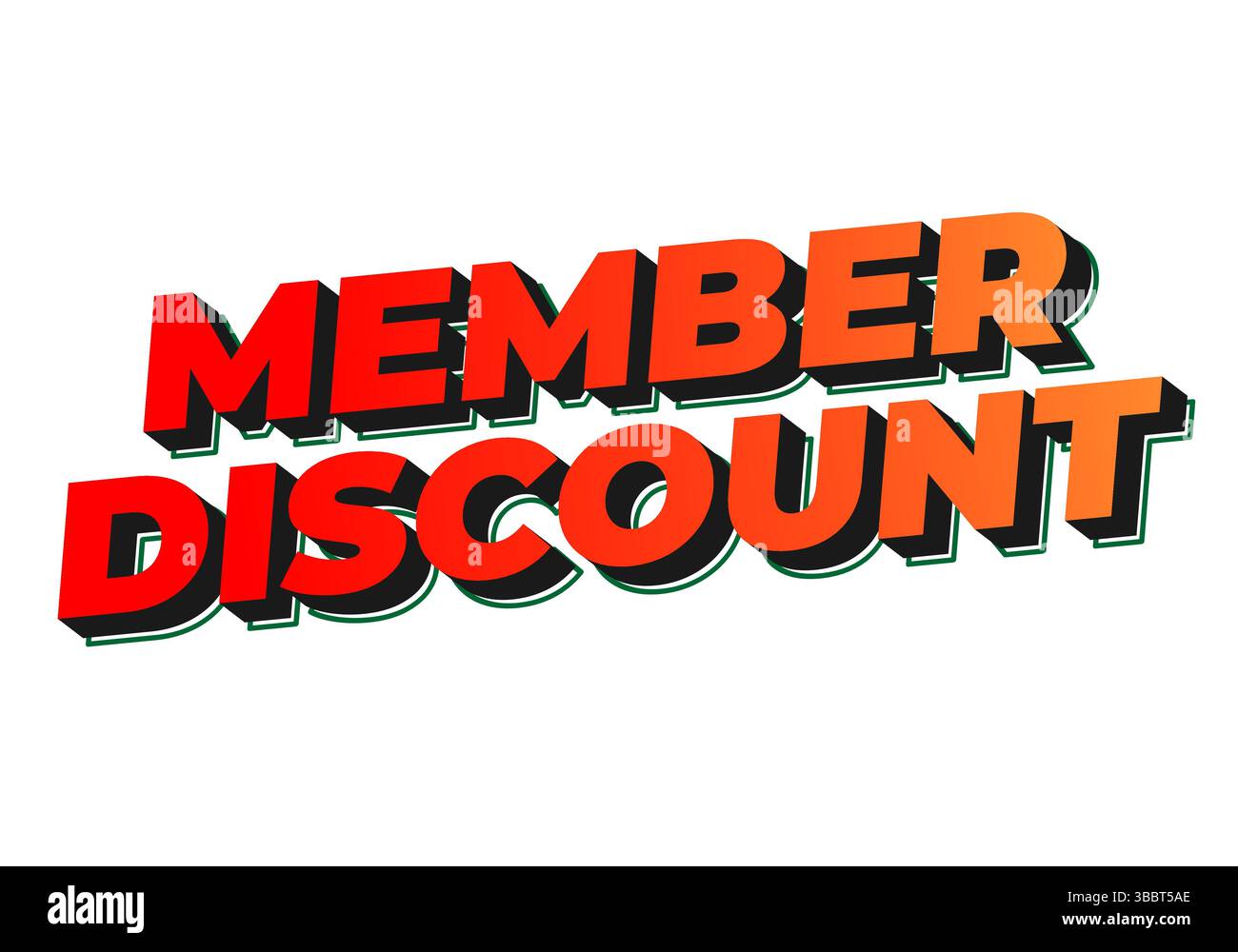 Member discount. Eye catching typography for campaign banner or ...