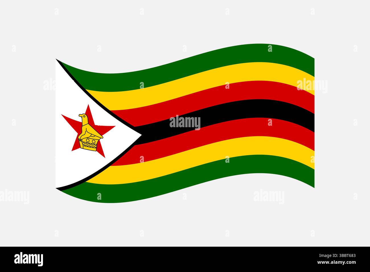 Flag of Zimbabwe. Zimbabwe flag official colors and proportion digital ...