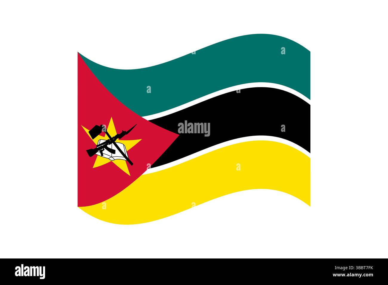 Flag of Mozambique. Mozambique flag official colors and proportion ...