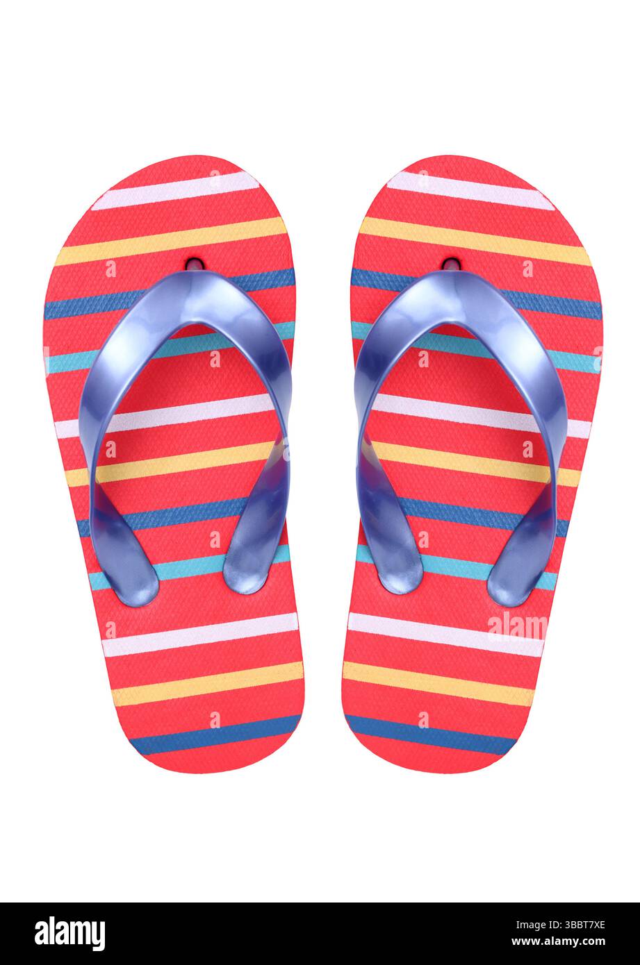 Pair of colorful flip-flop sandals isolated on white background Stock ...