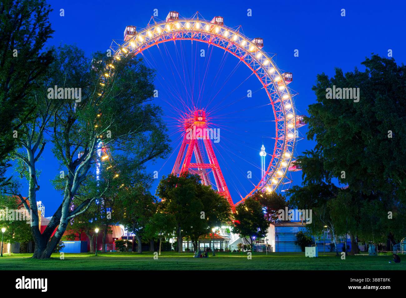 Vienna: amusement park Prater with Ferris Wheel in 02. Leopoldstadt ...