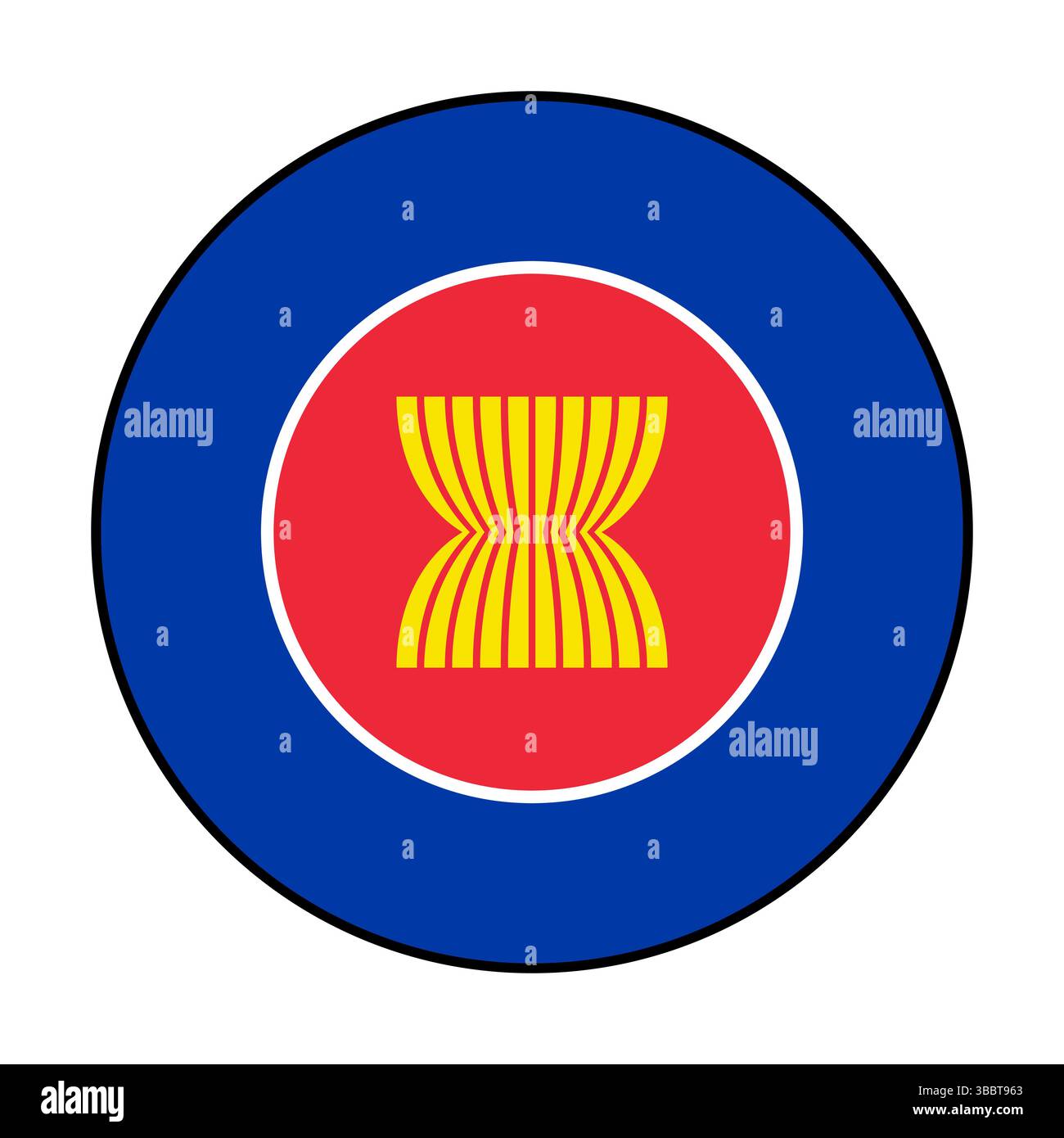 Flag of Association of Southeast Asian Nations. Black edge. Association ...