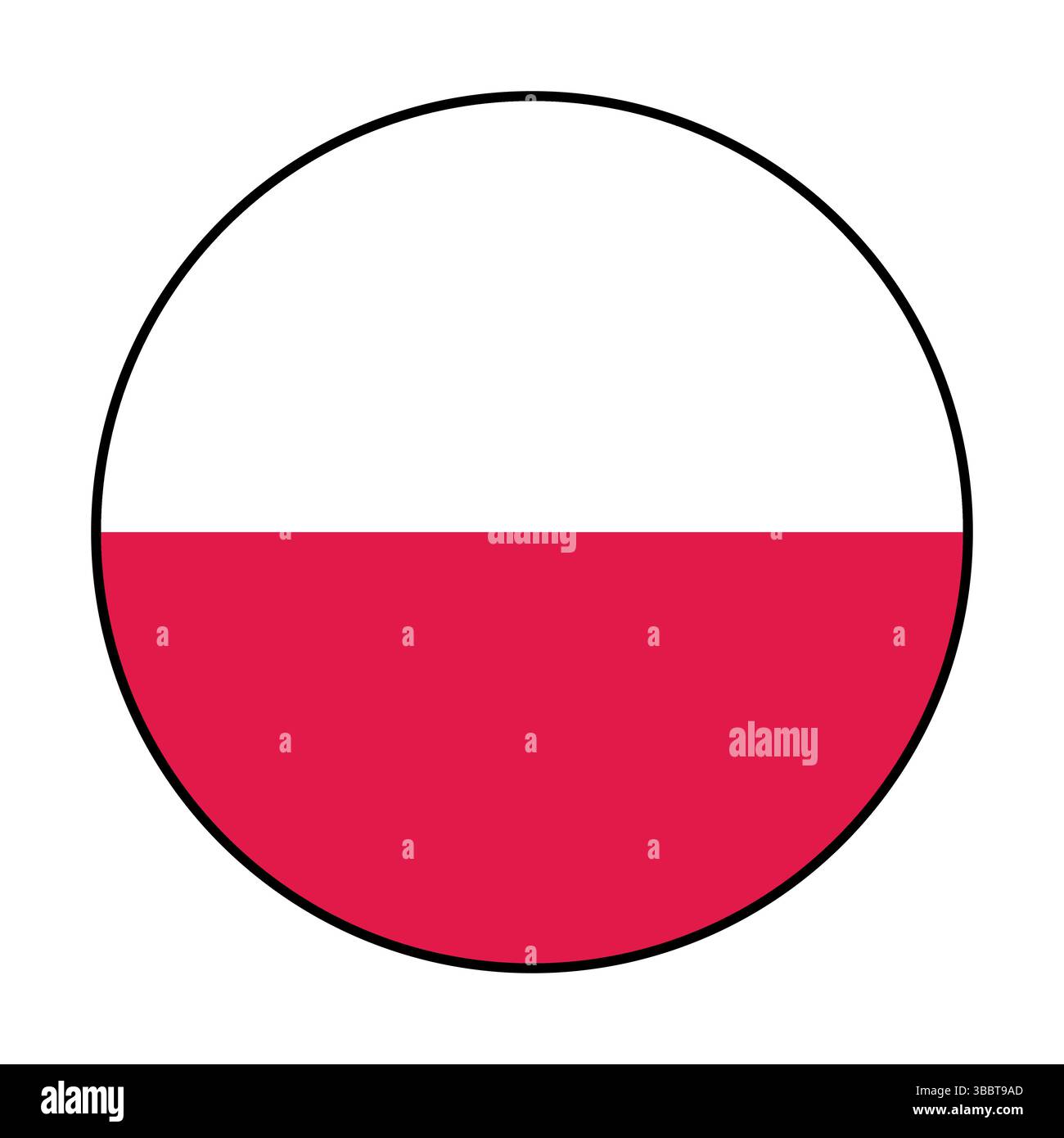 Flag of Poland. Black edge. Poland circle flag logo icon computer vector illustration design ...