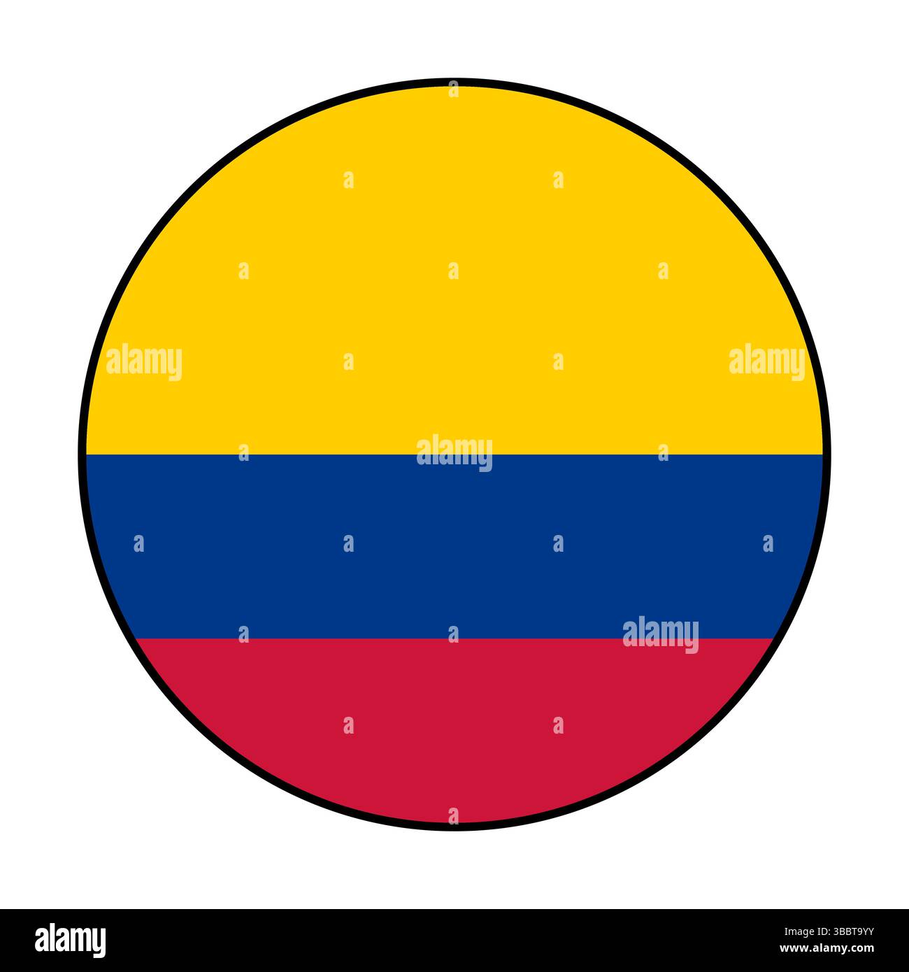 Flag of Colombia. Black edge. Colombia circle flag logo icon computer ...