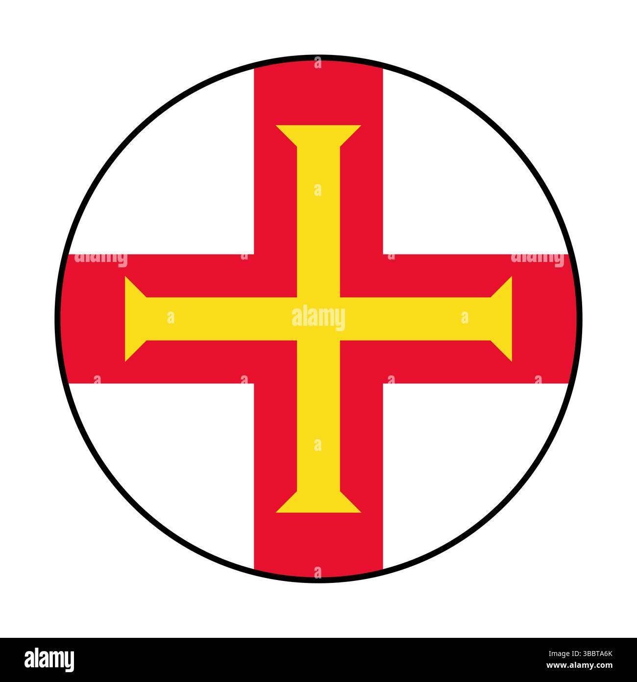 Flag of Guernsey. Black edge. Guernsey circle flag logo icon computer ...