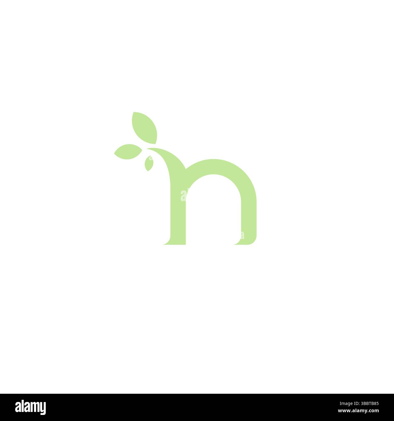 Letter N Three Leaf Logo Design Stock Vector Image & Art - Alamy