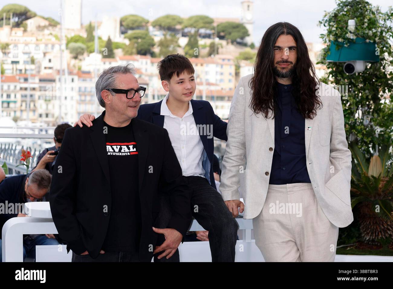 Sergi Lopez, Bruno Nunez and Oliver Laxe pose at the photocall of 'S ...
