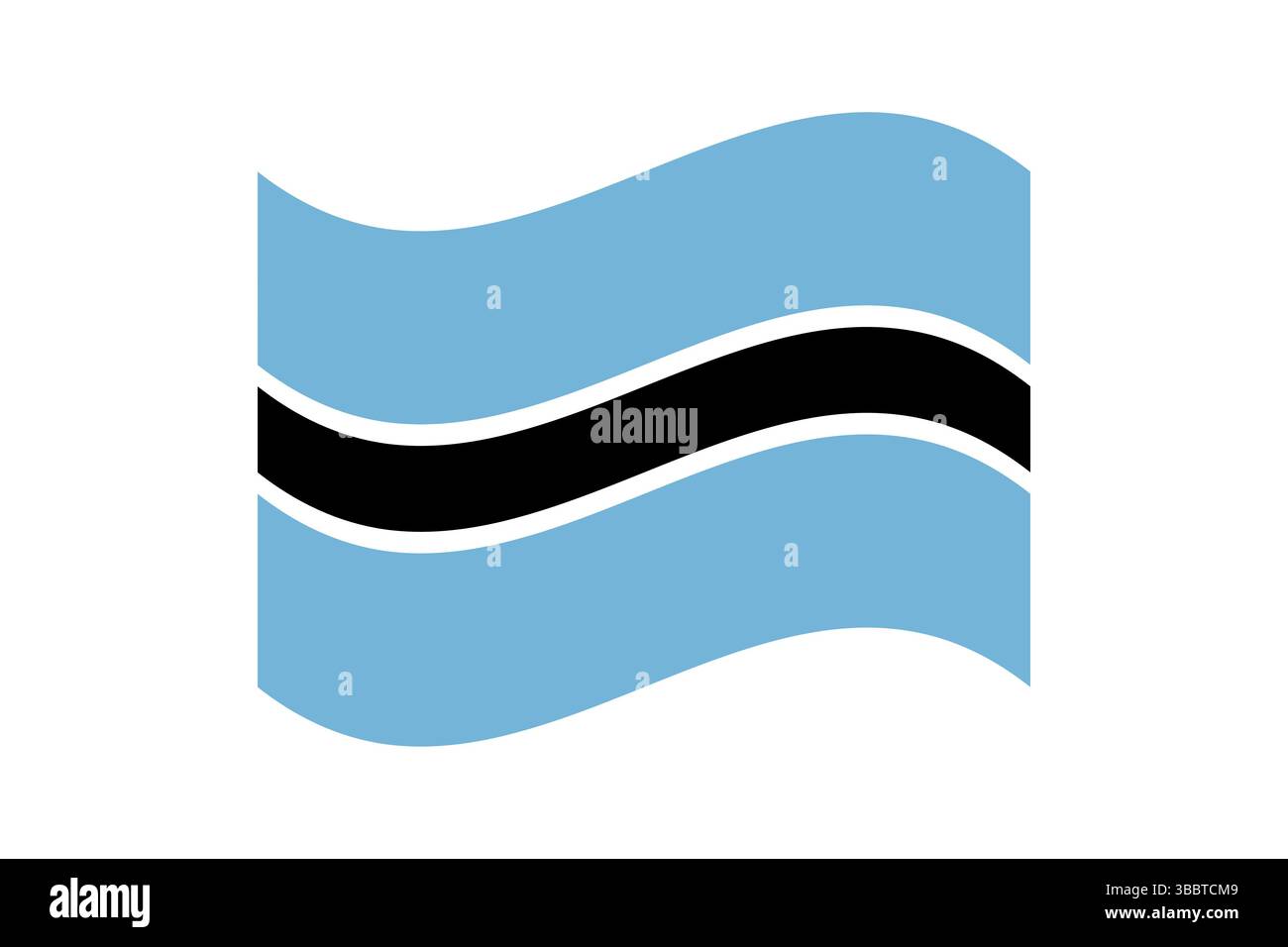 Flag of Botswana. Botswana flag official colors and proportion digital vector illustration. Wavy ...