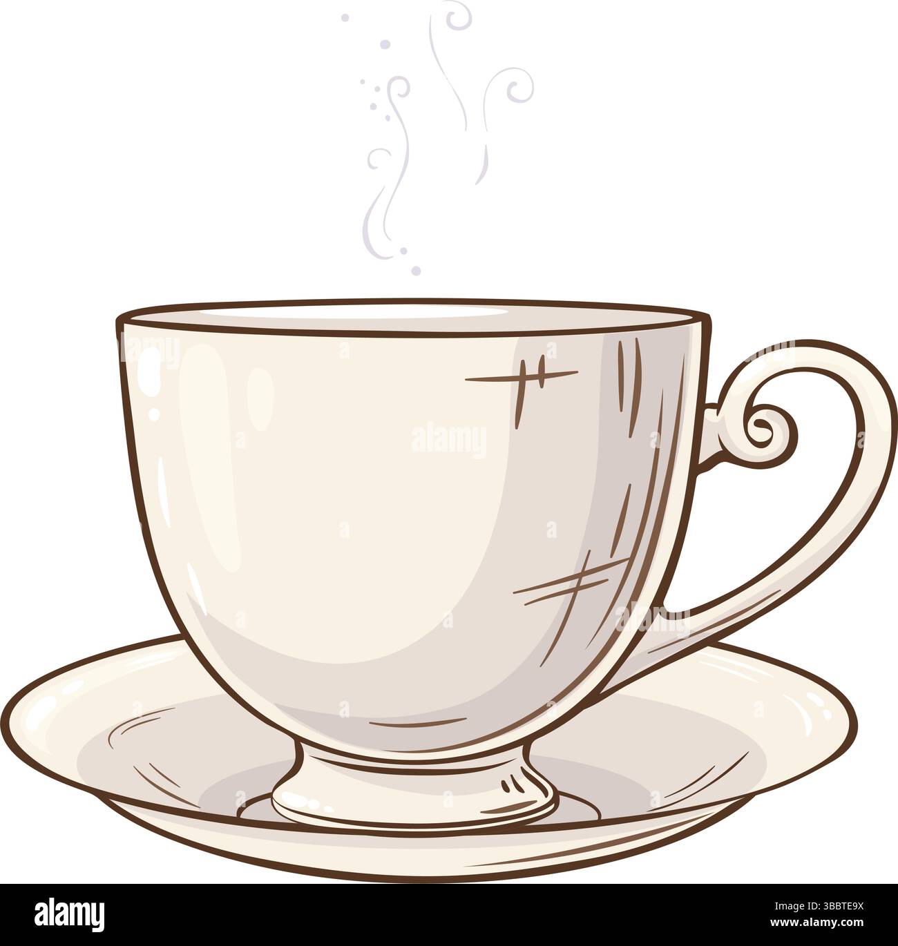 Cup of Tea Colored Vector Illustration Stock Vector Image & Art - Alamy