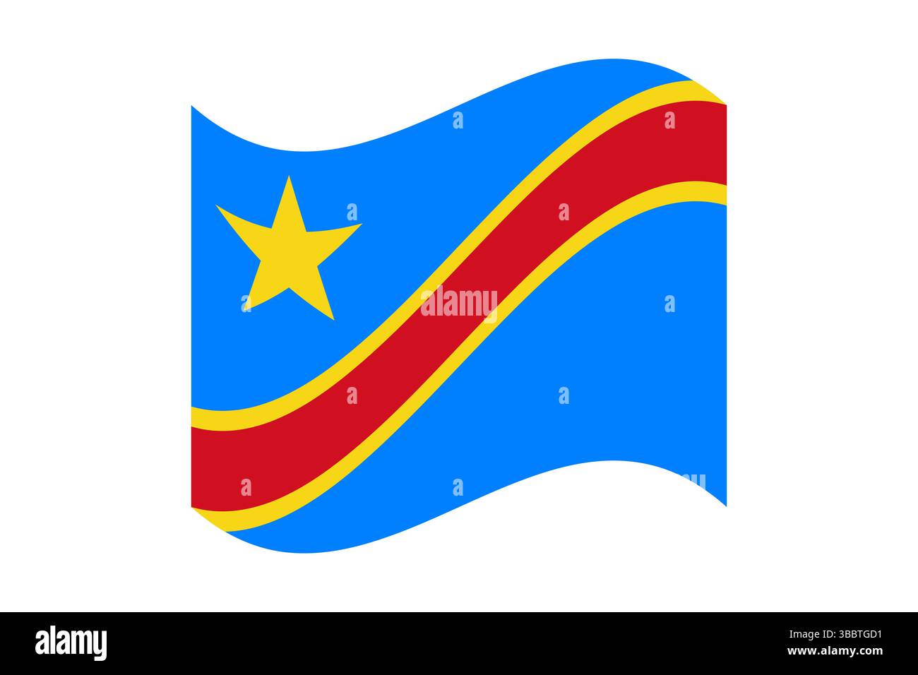 Flag of Congo Democratic. Congo Democratic wavy flag digital vector illustration Stock Vector ...