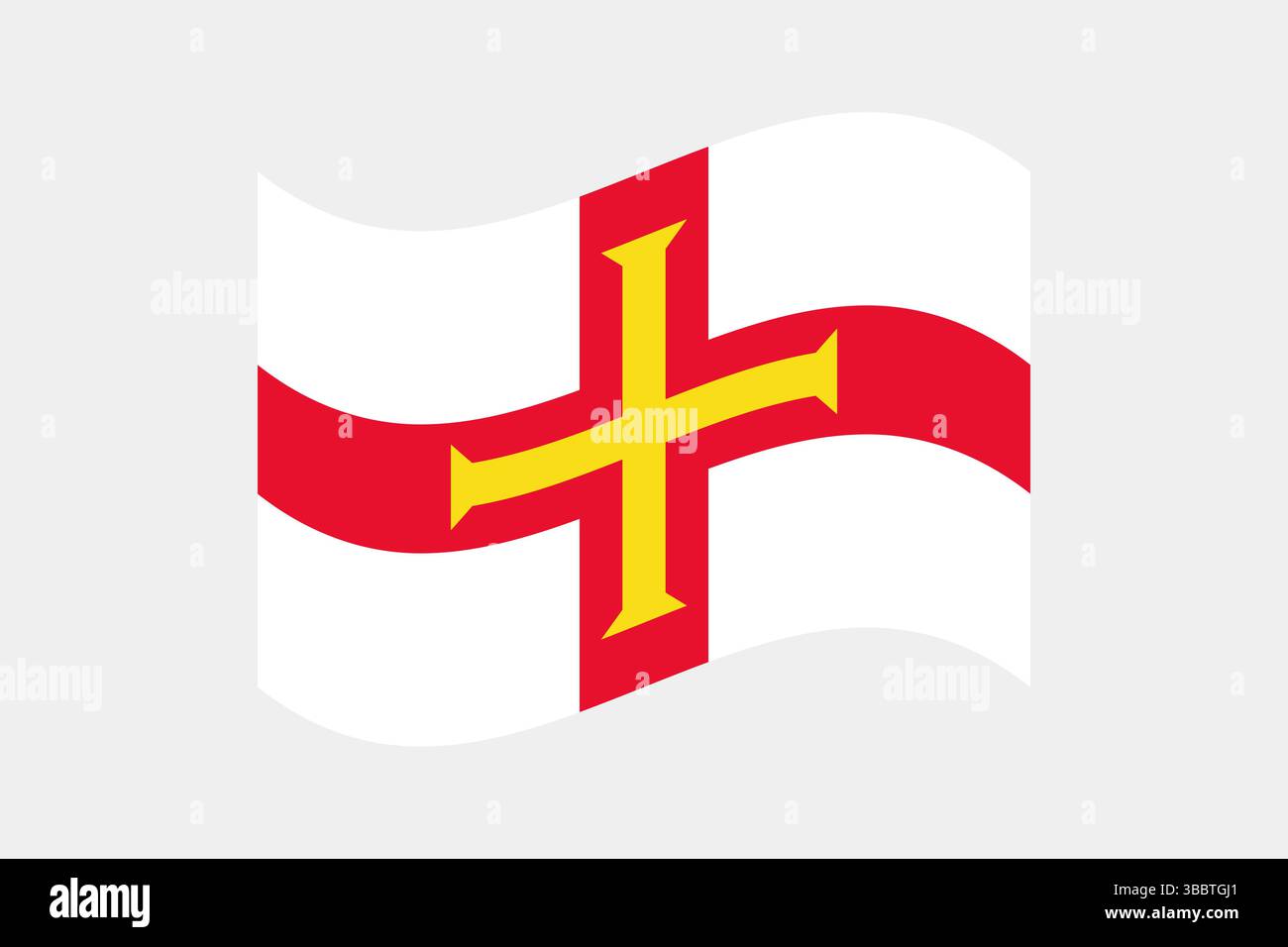 Flag of Guernsey. Guernsey wavy flag digital vector illustration Stock ...