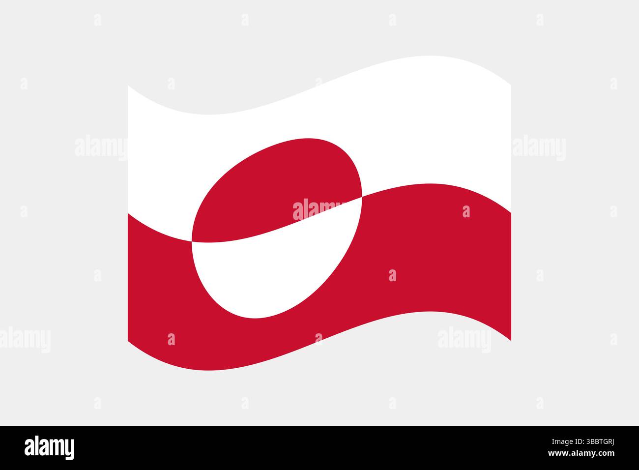 Flag of Greenland. Greenland wavy flag digital vector illustration ...