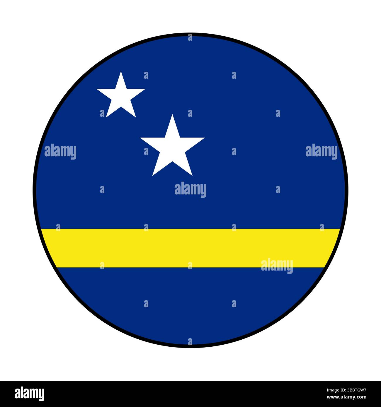 Flag of Curacao. Black edge. Curacao circle flag logo icon computer ...