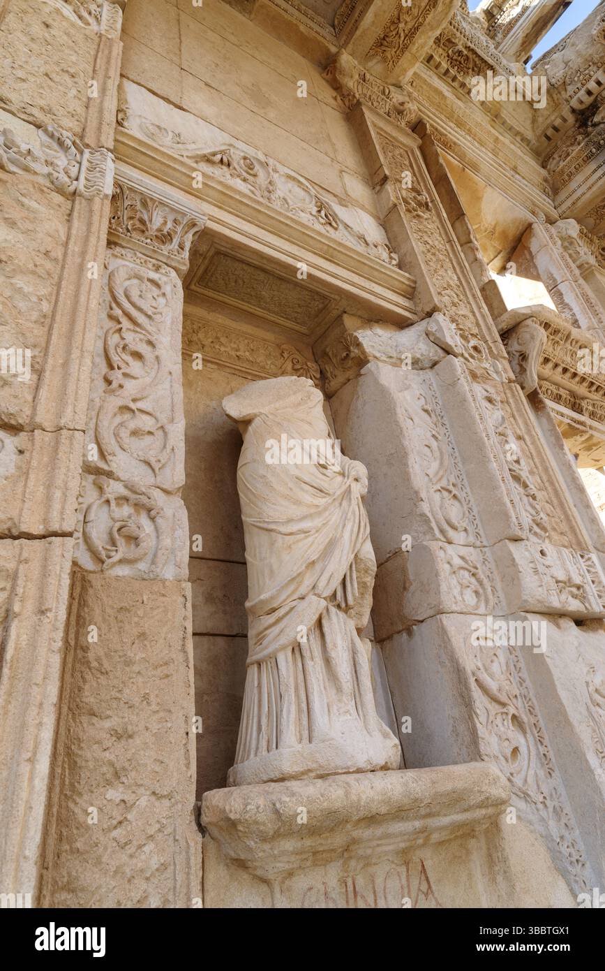 Headless Statue Of Ennoia In The Library Of Celsus In Ancient City Of