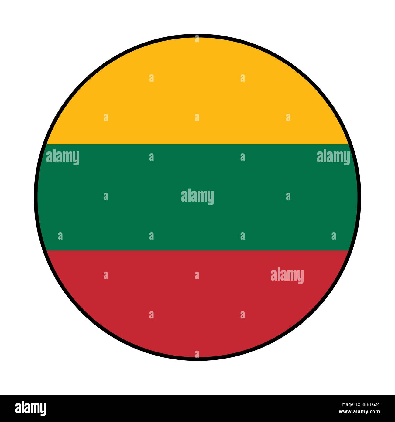 Flag of Lithuania. Black edge. Lithuania circle flag logo icon computer ...