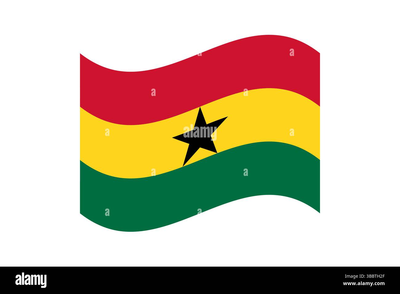 Flag of Ghana. Ghana wave flag digital vector illustration Stock Vector ...