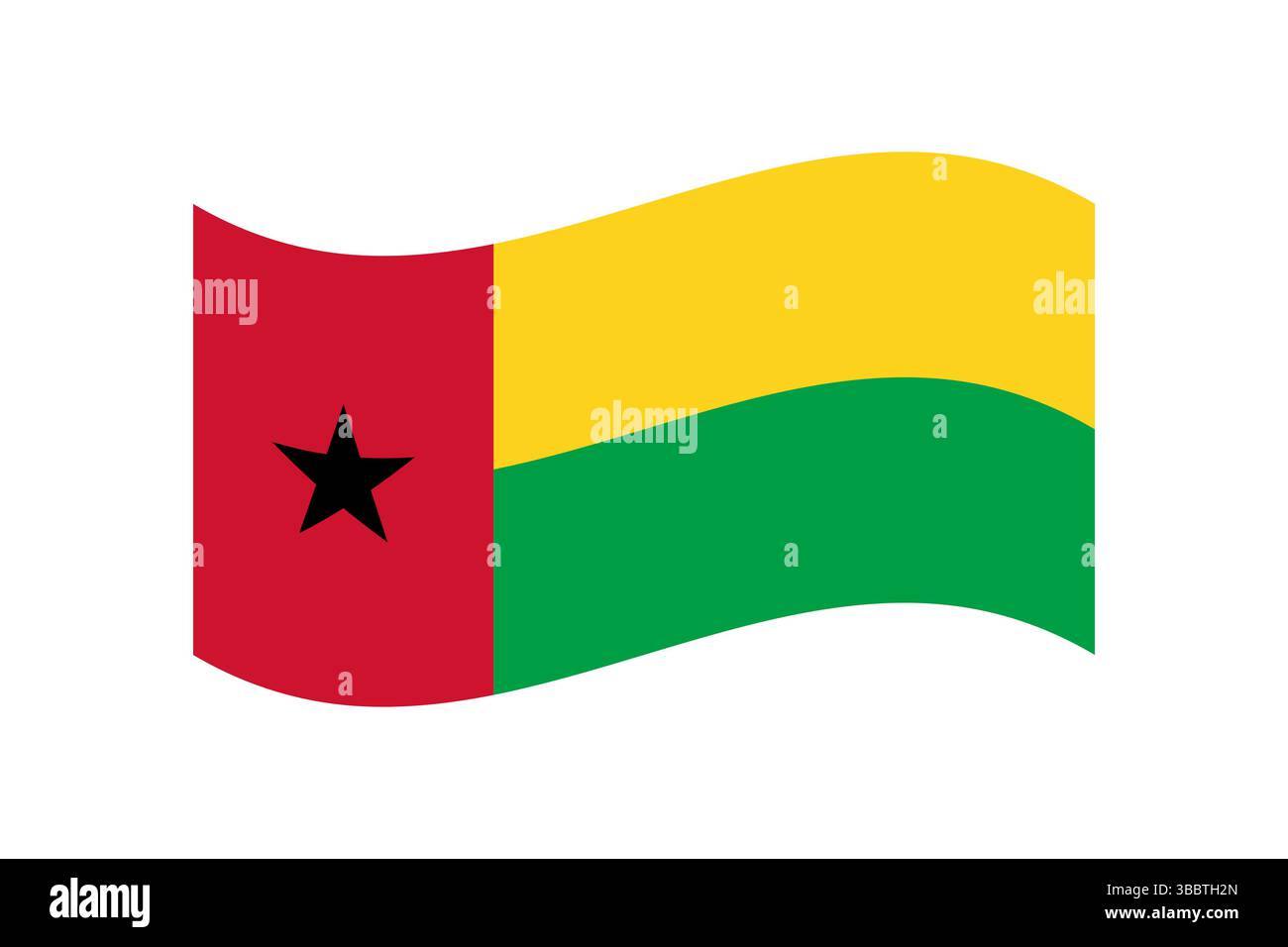 Flag of Guinea-Bissau. Guinea-Bissau wavy flag digital vector illustration Stock Vector Image ...