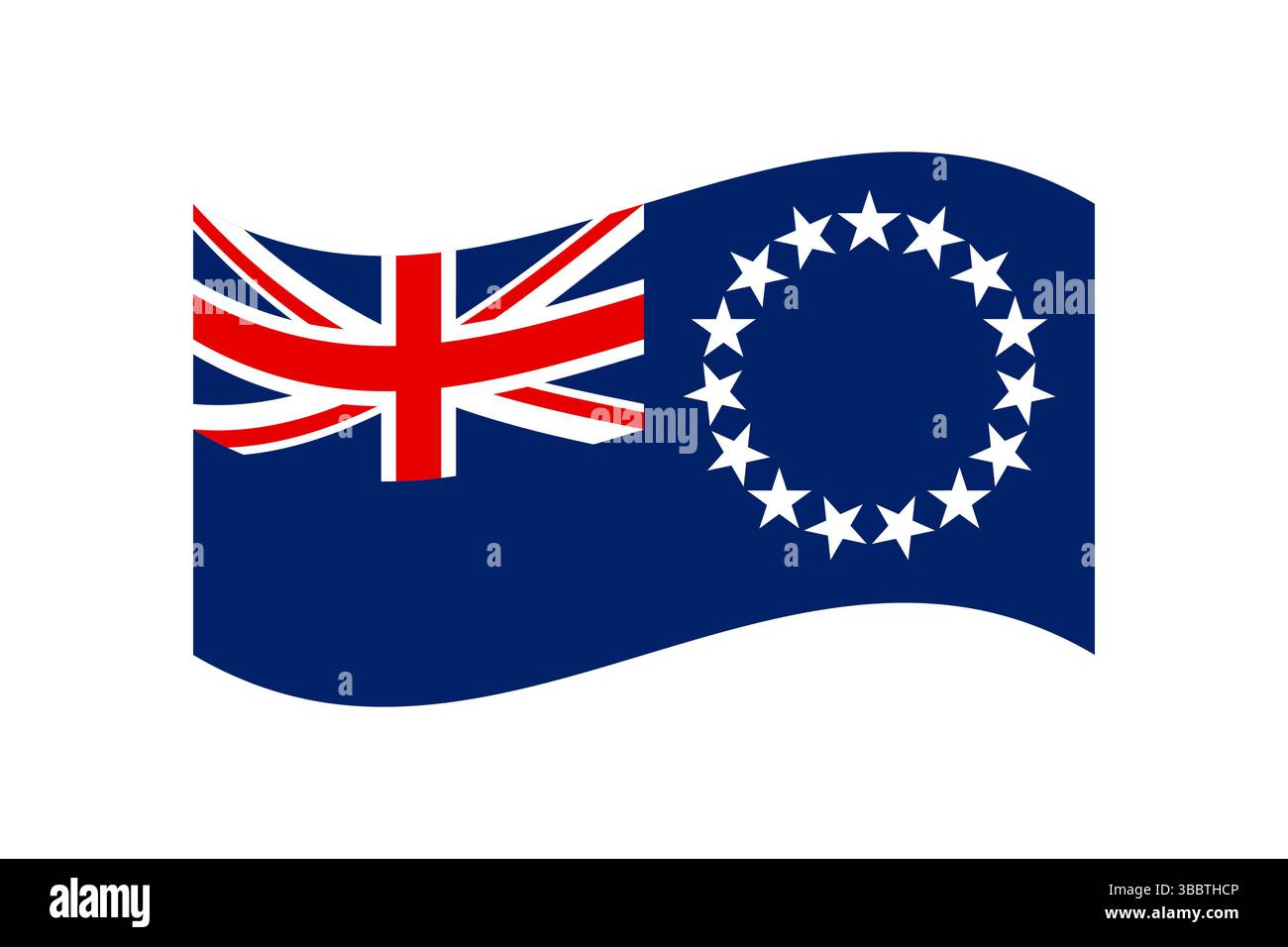Flag of Cook Islands. Cook Islands flag official colors and proportion ...
