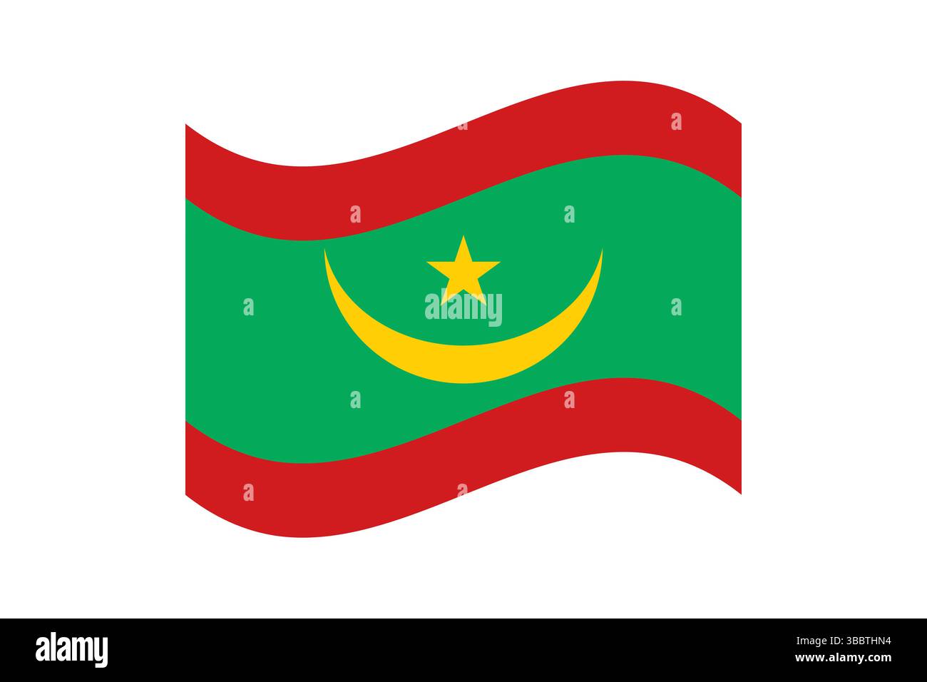 Flag of Mauritania. Mauritania flag official colors and proportion ...