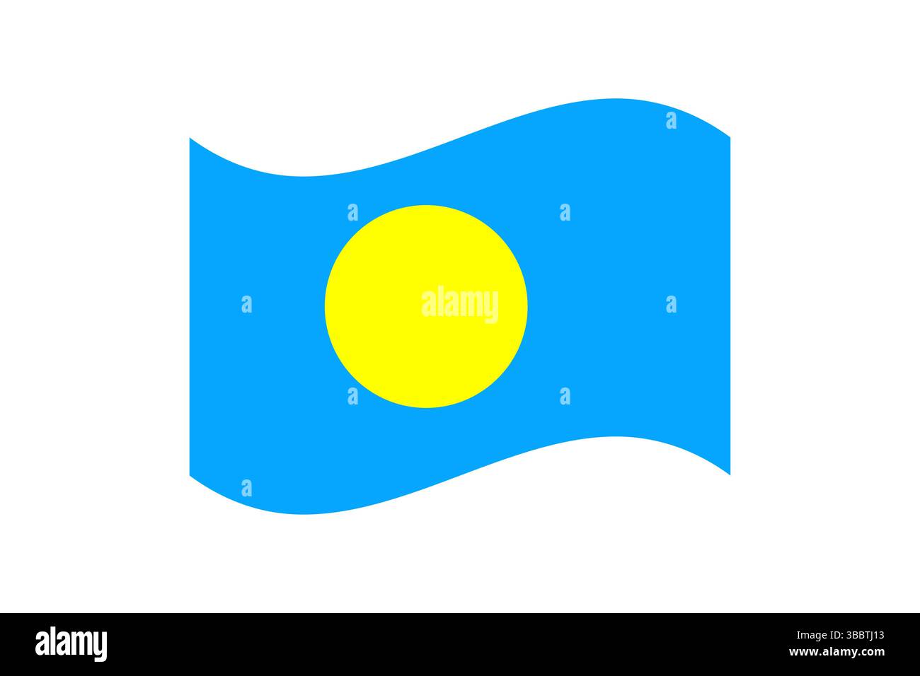 Flag of Palau. Palau flag official colors and proportion digital vector illustration. Wavy flag ...