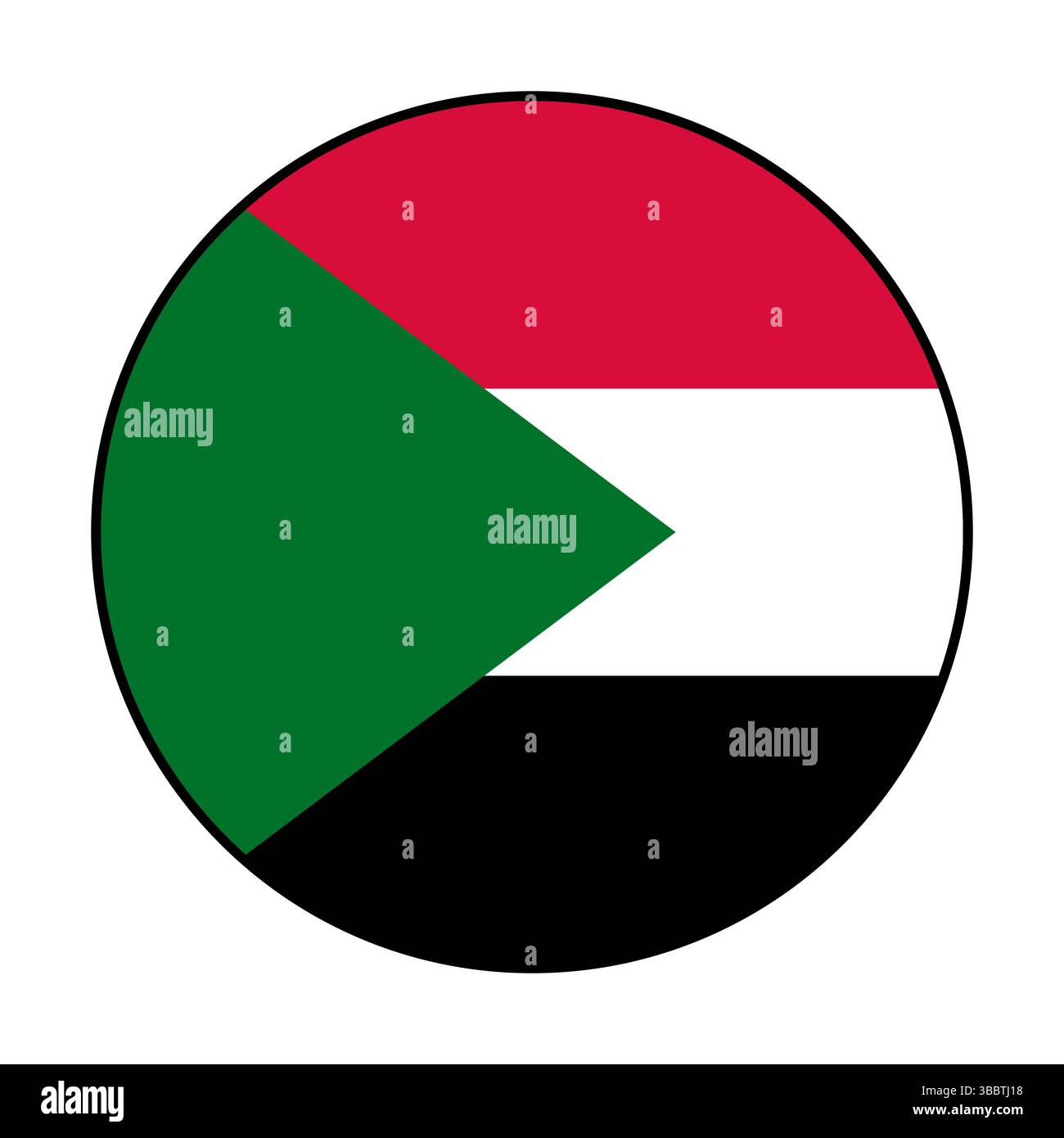 Flag of Sudan. Black edge. Sudan circle flag logo icon computer vector ...