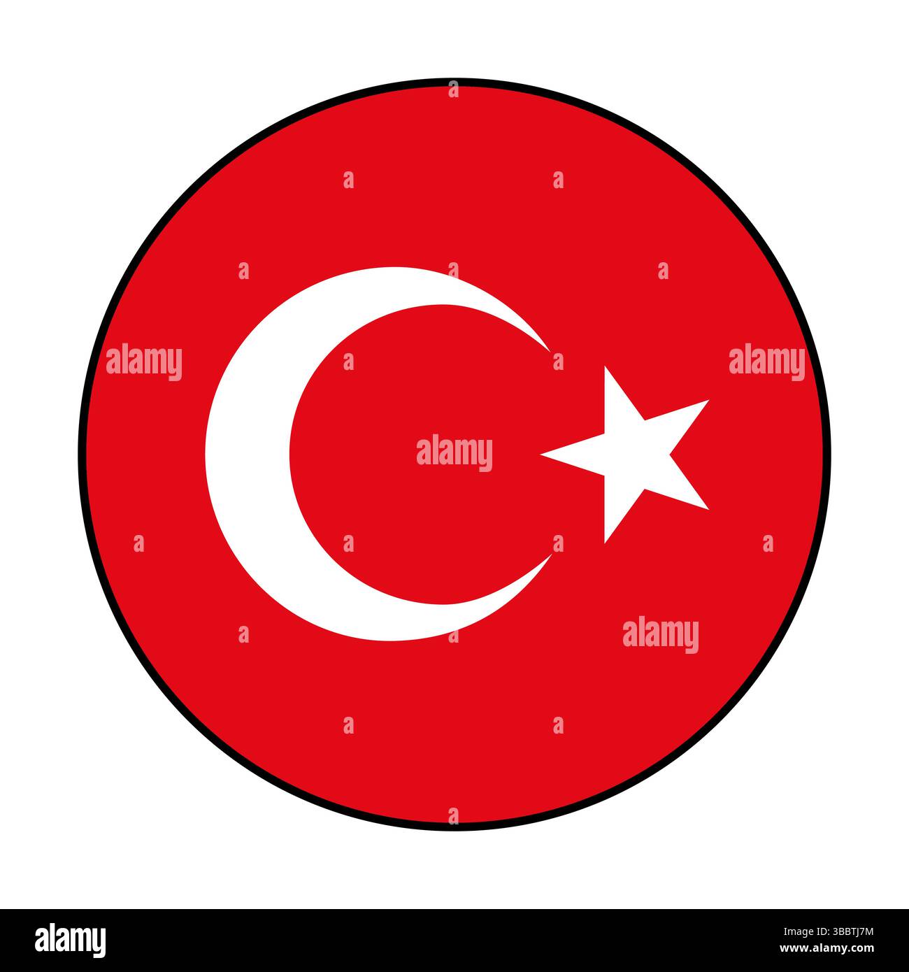 Flag of Turkey. Black edge. Turkey circle flag logo icon computer ...