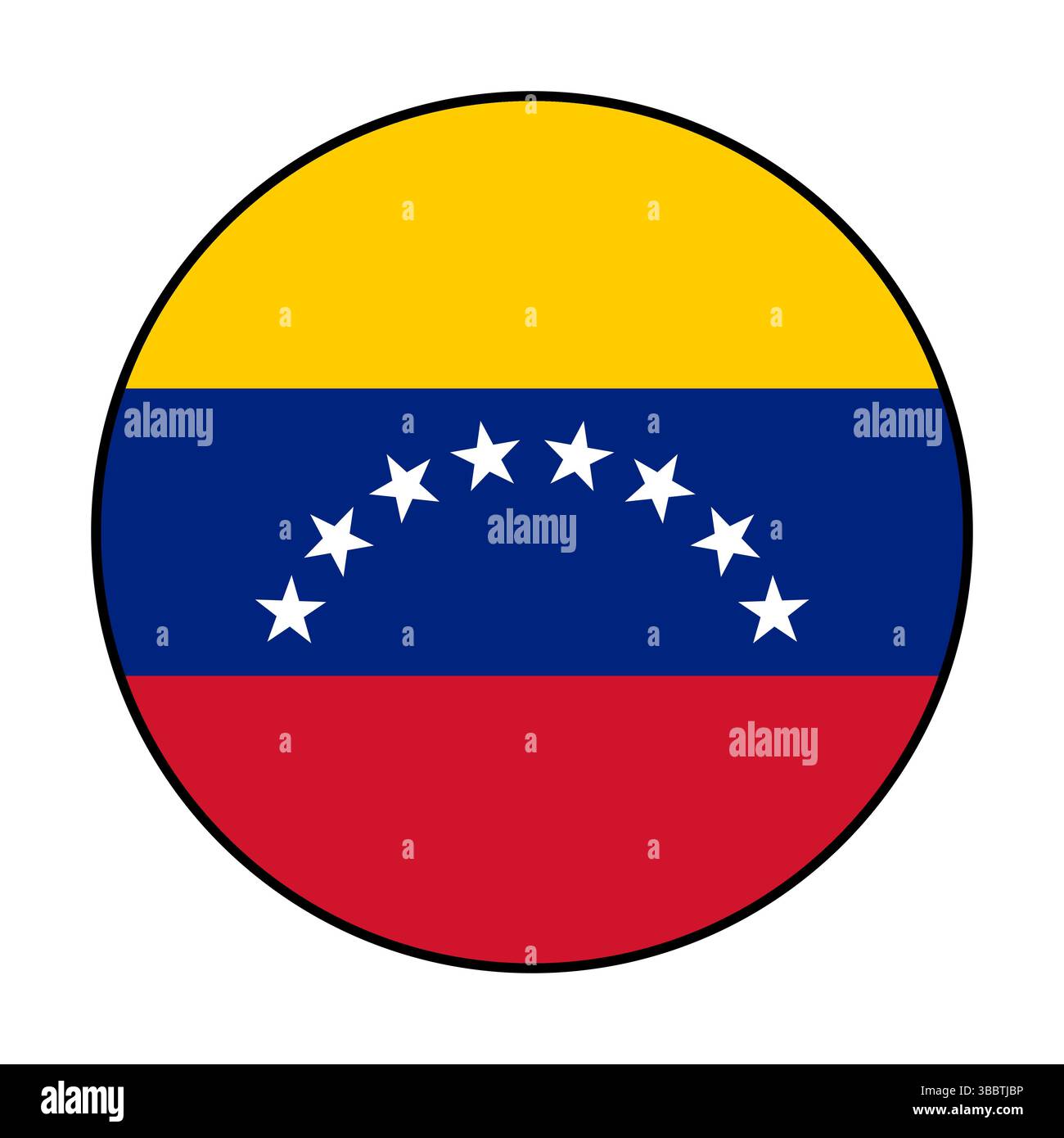 Flag of Venezuela. Black edge. Venezuela circle flag logo icon computer ...