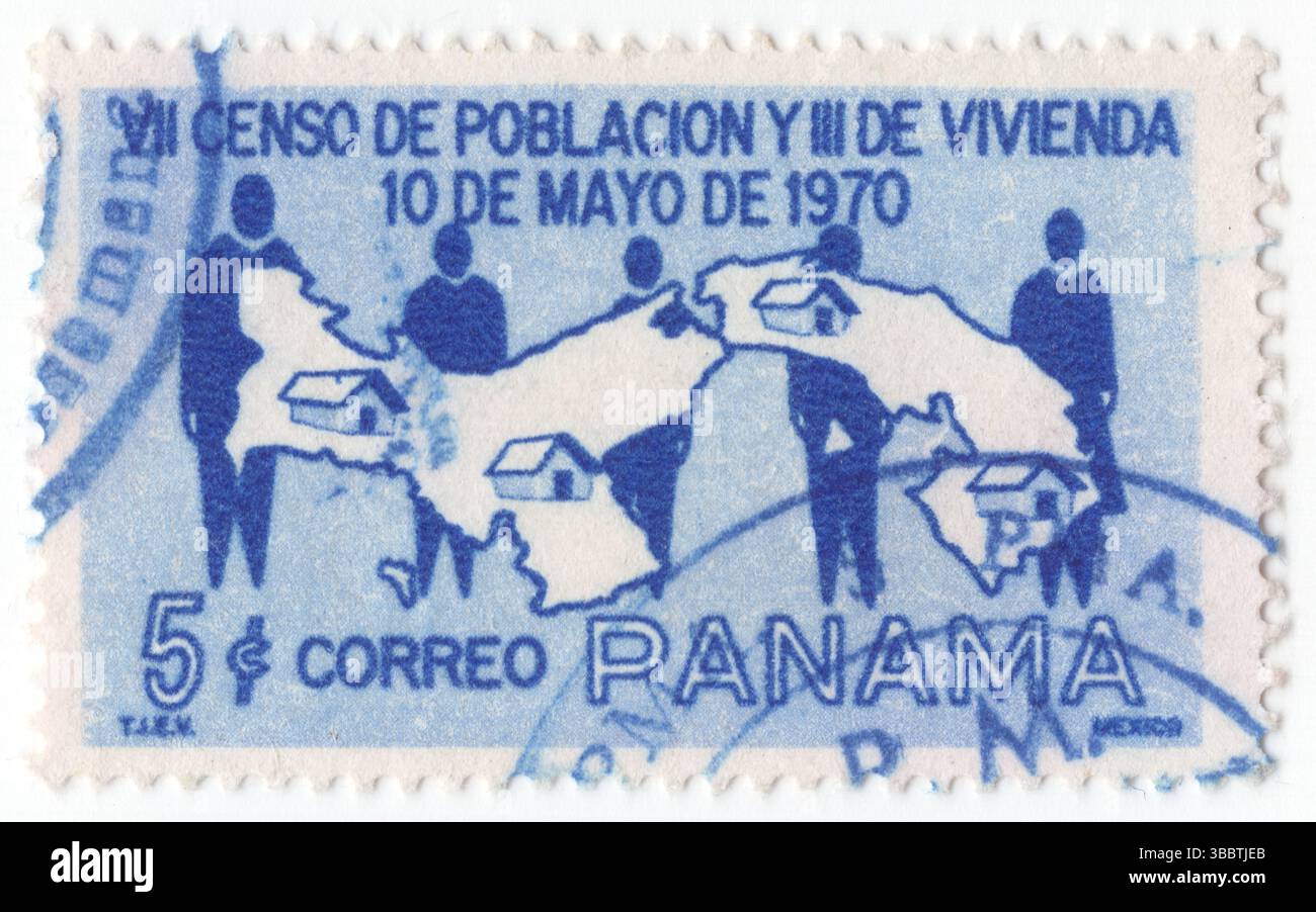 PANAMA — 1969 August 14: 5 centesimos violet-blue postage stamp ...