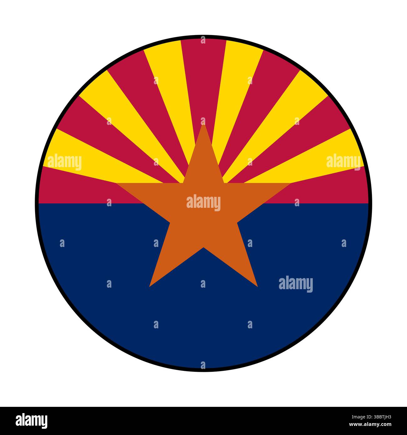 Flag of Arizona. Black edge. Arizona circle flag logo icon computer ...
