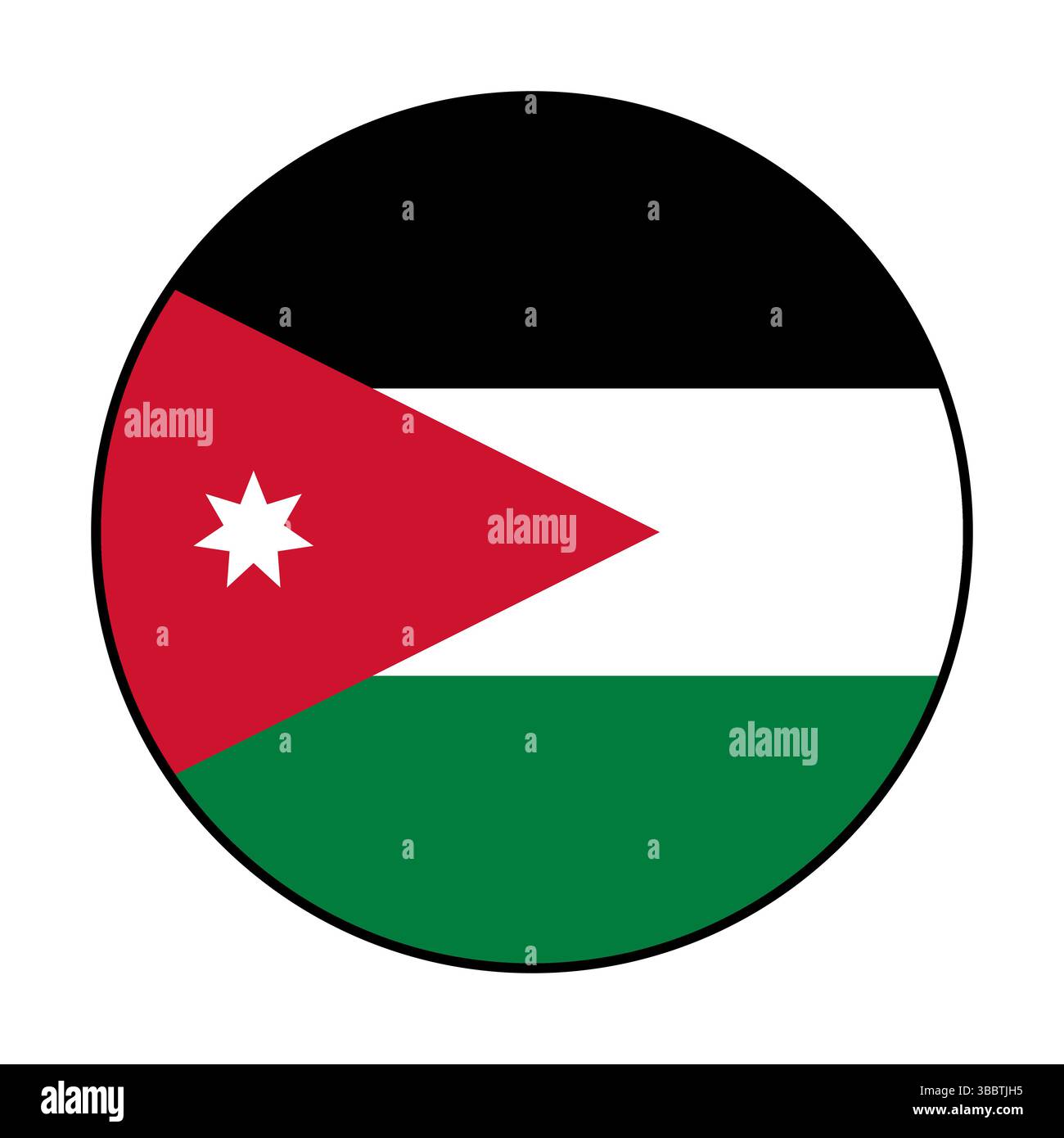 Flag of Jordan. Black edge. Jordan circle flag logo icon computer ...