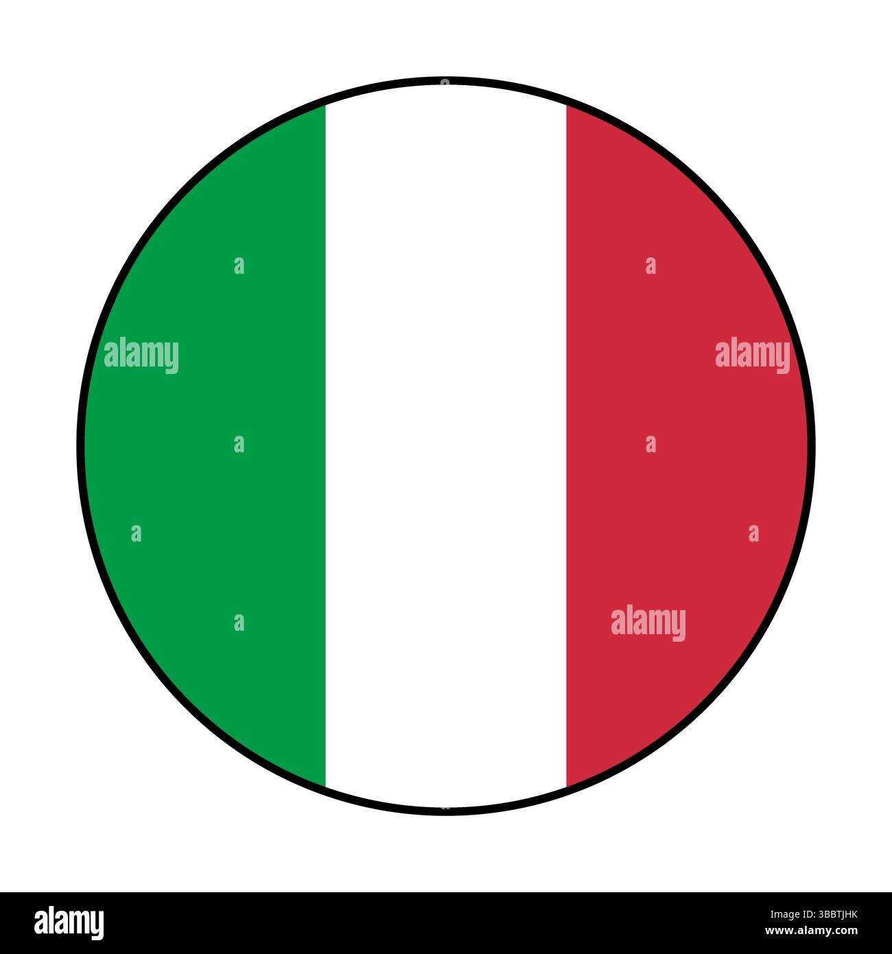 Flag of Italy. Black edge. Italy circle flag logo icon computer vector ...
