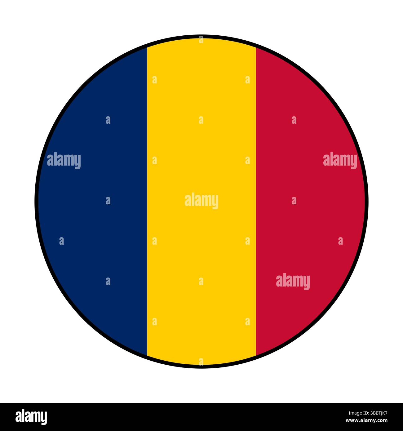 Flag of Chad. Black edge. Chad circle flag logo icon computer vector ...