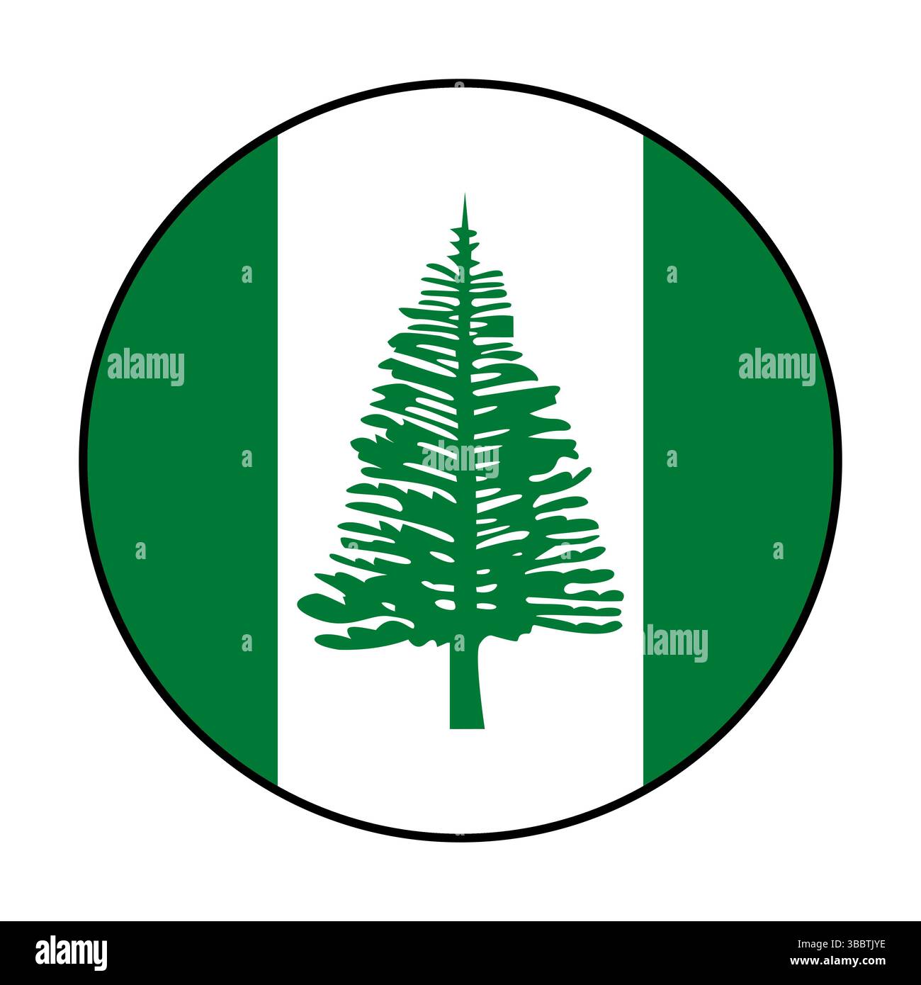 Flag of Norfolk Island. Black edge. Norfolk Island circle flag logo ...