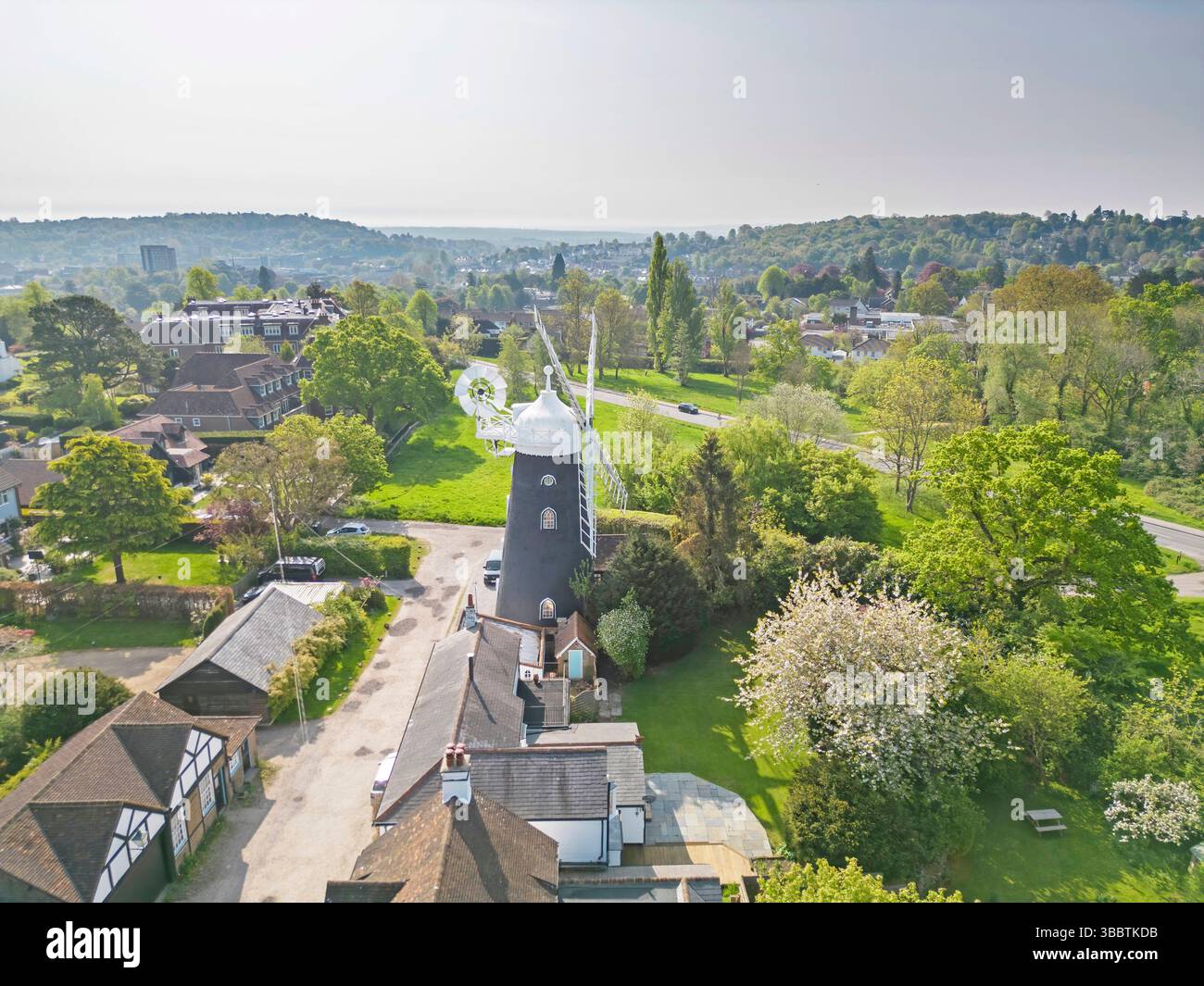 aerial view of wray common mill a grade 2 listed tower mill now ...