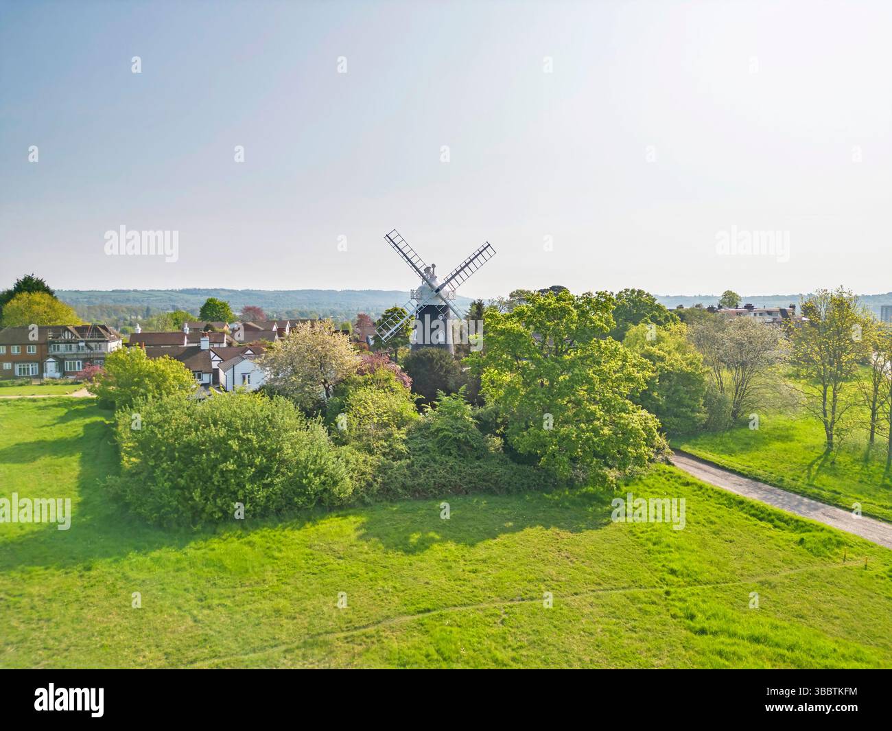 aerial view of wray common mill a grade 2 listed tower mill now ...