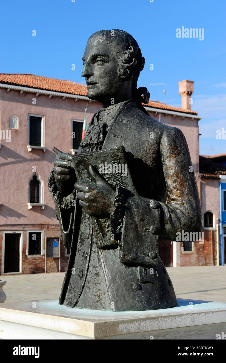 Burano statue of Galuppi. The composer Baldassare Galuppi (1706-1784 ...