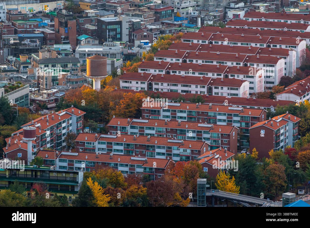 Aerial view of Yongsan District in downtown Seoul, capital of South ...