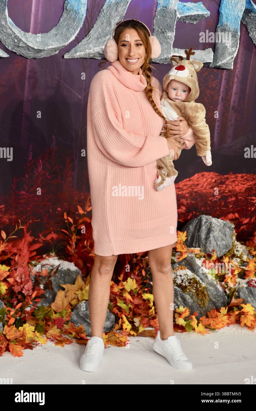 Stacey Solomon and baby Rex . "Frozen II" - UK Premiere, BFI Southbank ...