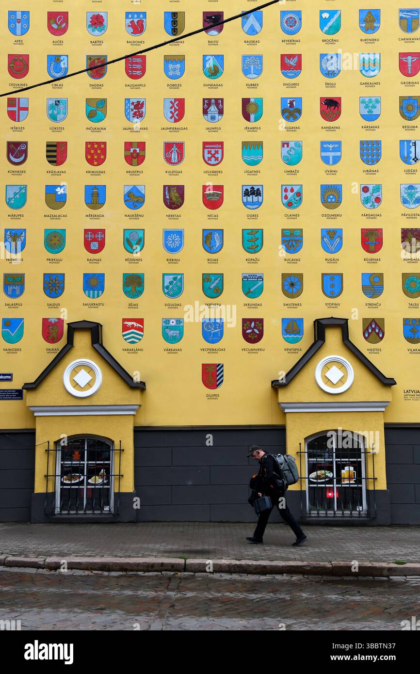 Jacob's Barracks, view of the yellow gable end wall of Jacob's Barracks ...