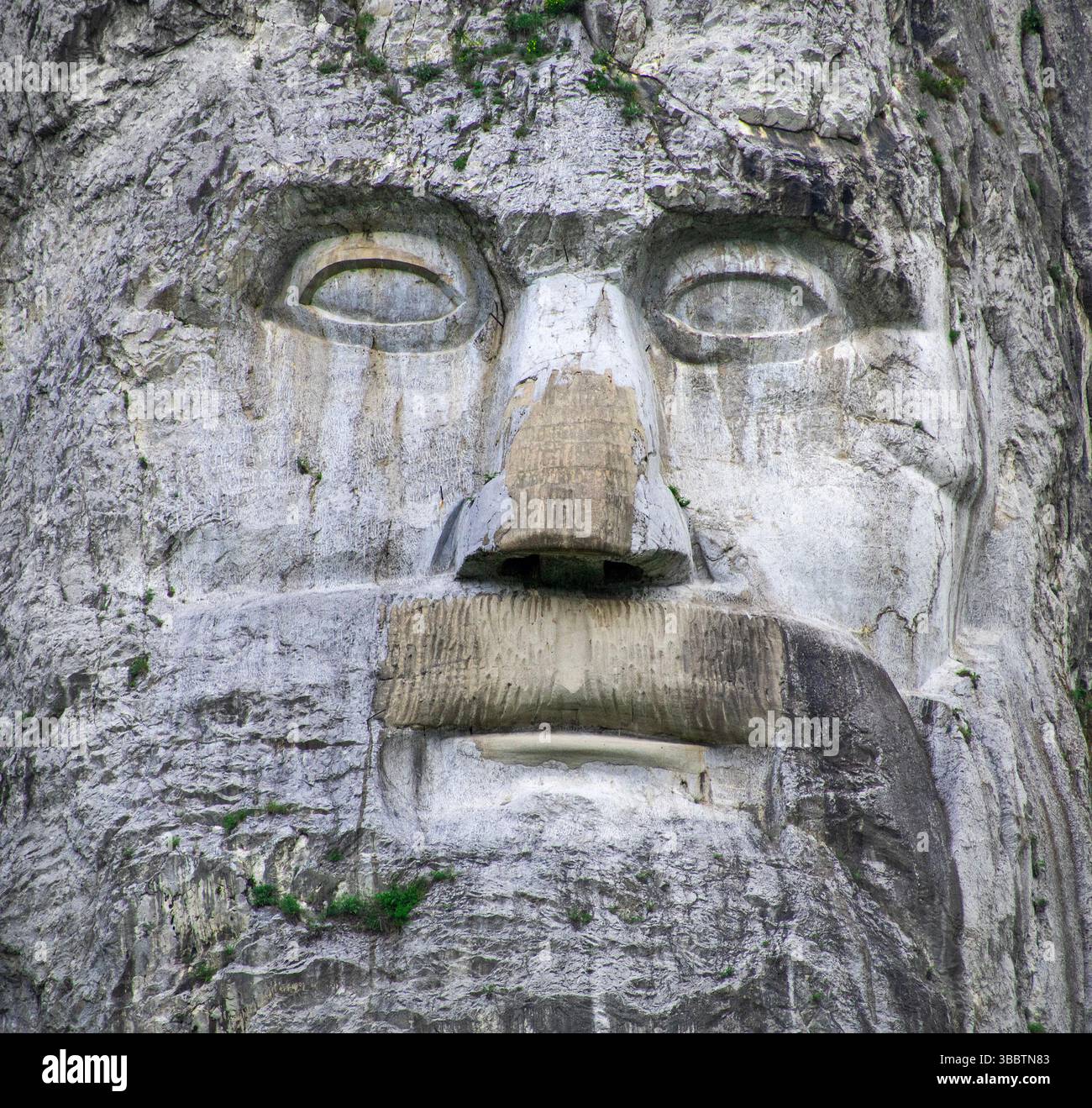 sculpture of Decebal head in Romania. detail Stock Photo - Alamy