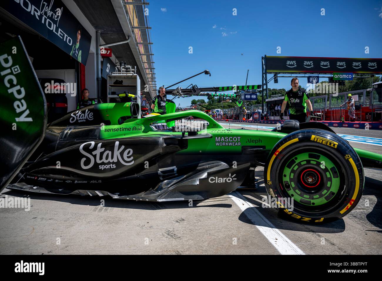 Imola, Italy, 16 May 2025, Gabriel Bortoleto, from Brazil competes for ...