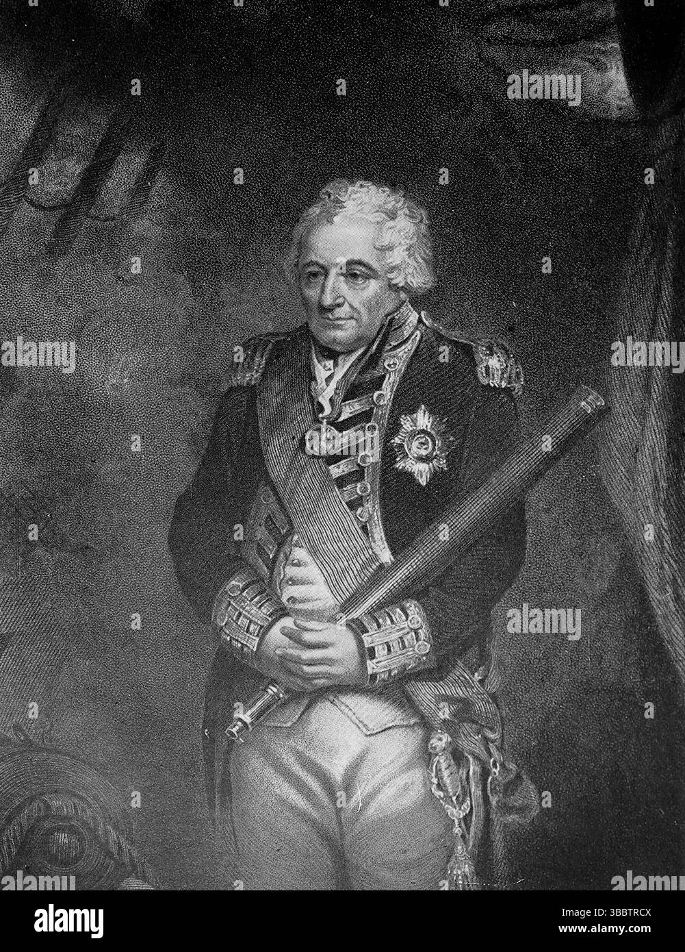 Portrait by Hoppner of Admiral, Sir John Jervis, Earl of St Vincent. He ...