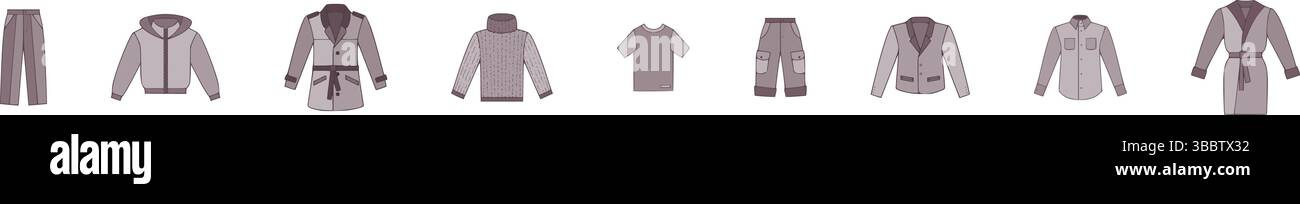 Vector cute male clothes in brown theme Stock Vector Image & Art - Alamy