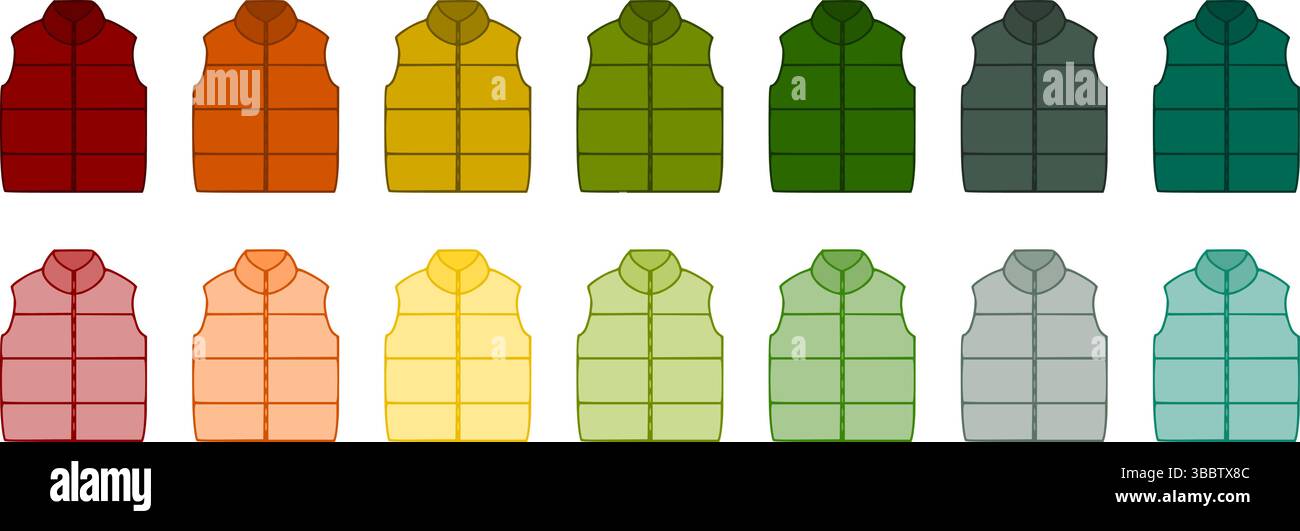 Vector cute warm clothes for winter with sleeveless coats and jackets ...