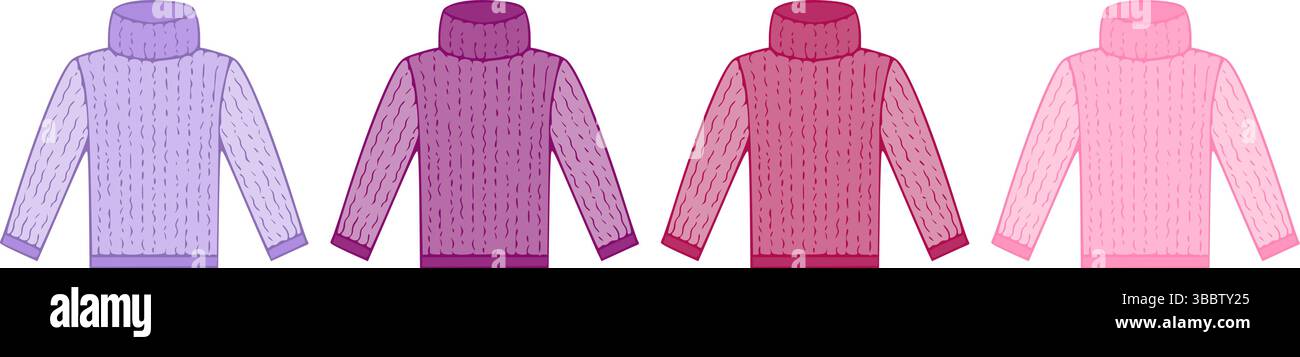 Vector cute warm clothes for winter with wool sweaters Stock Vector ...