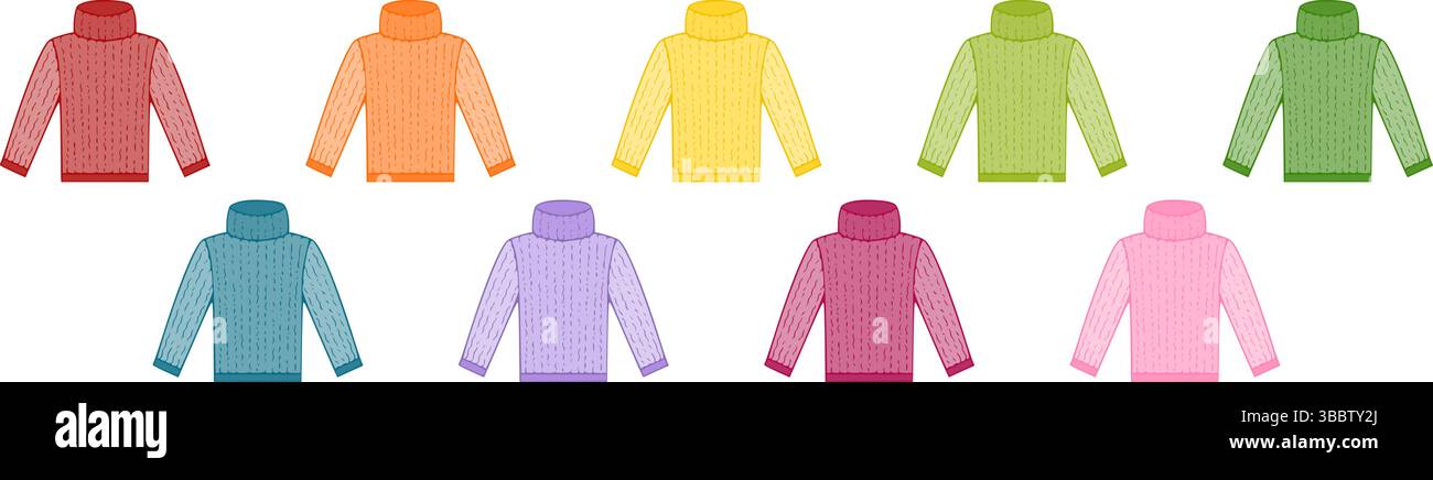 Vector cute warm clothes for winter with wool sweaters Stock Vector ...
