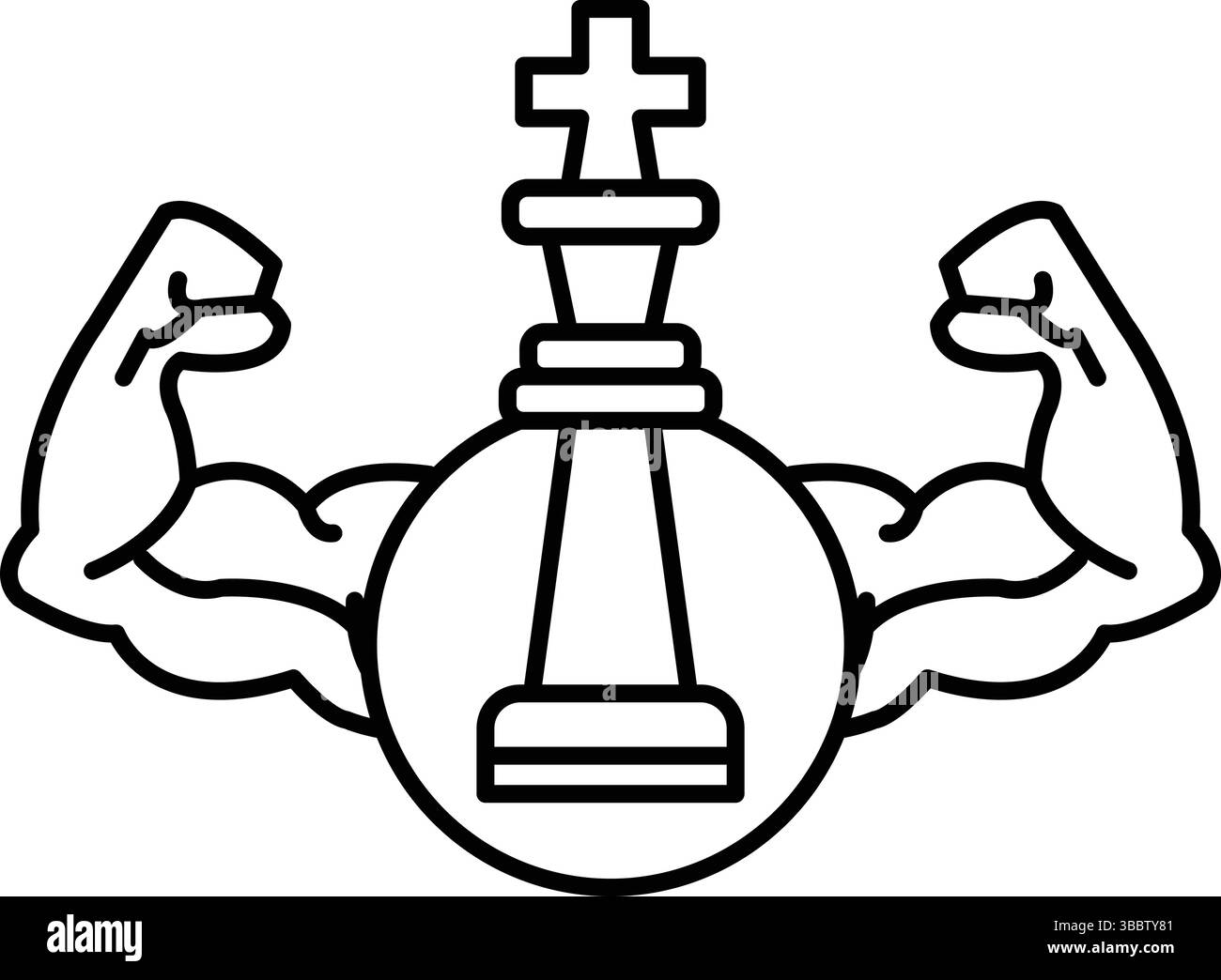 A strong man is holding a chess piece, specifically a king, in his ...