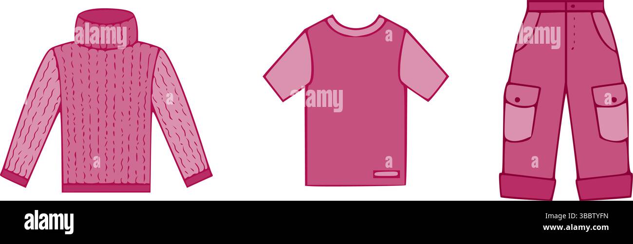 Cute pinkish vector clothes for children character Stock Vector Image ...